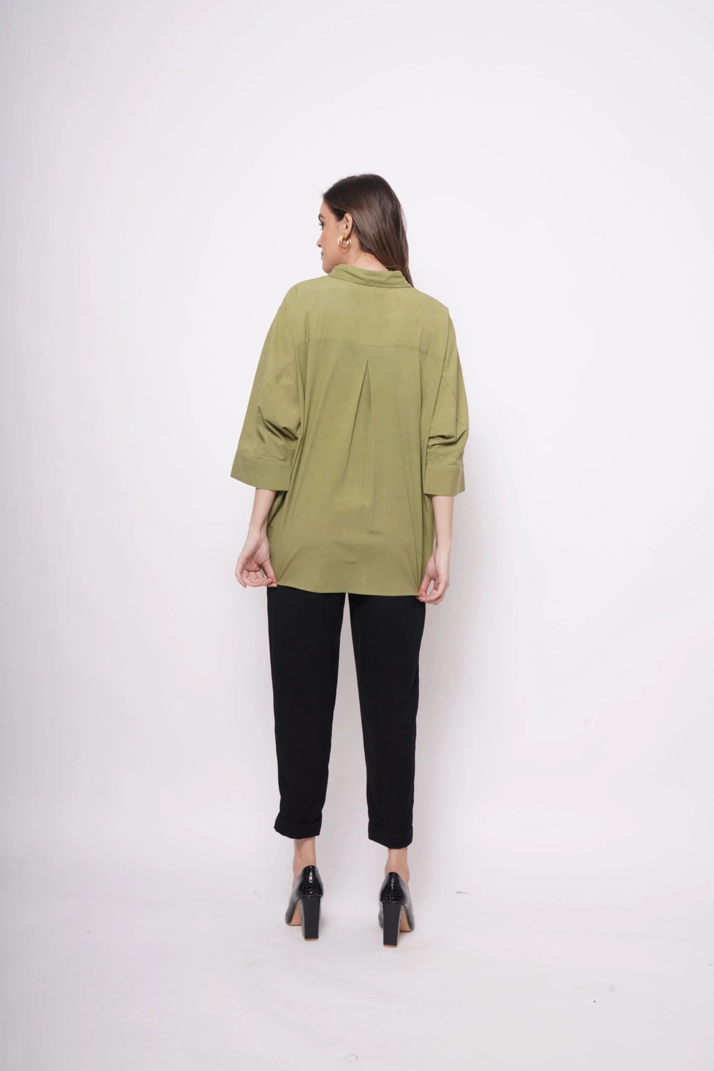 Cadilo Olive Green Aesthetic Shirt – Eco Threads Clothing